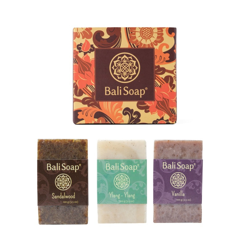 Natural Soap Gift Set | Sandalwood, Ylang-Ylang, Vanilla | Bali Soap ...